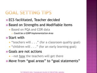 SETTING CLASSROOM GOALS WITH TEACHERS | PPT