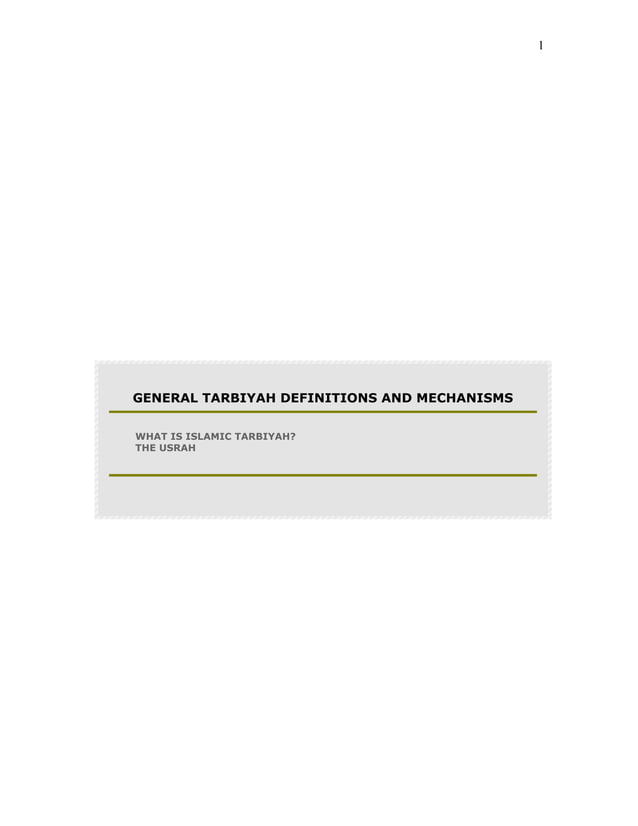 General tarbiyah-definitions-and-mechanisms | PDF | Islam | Religion ...