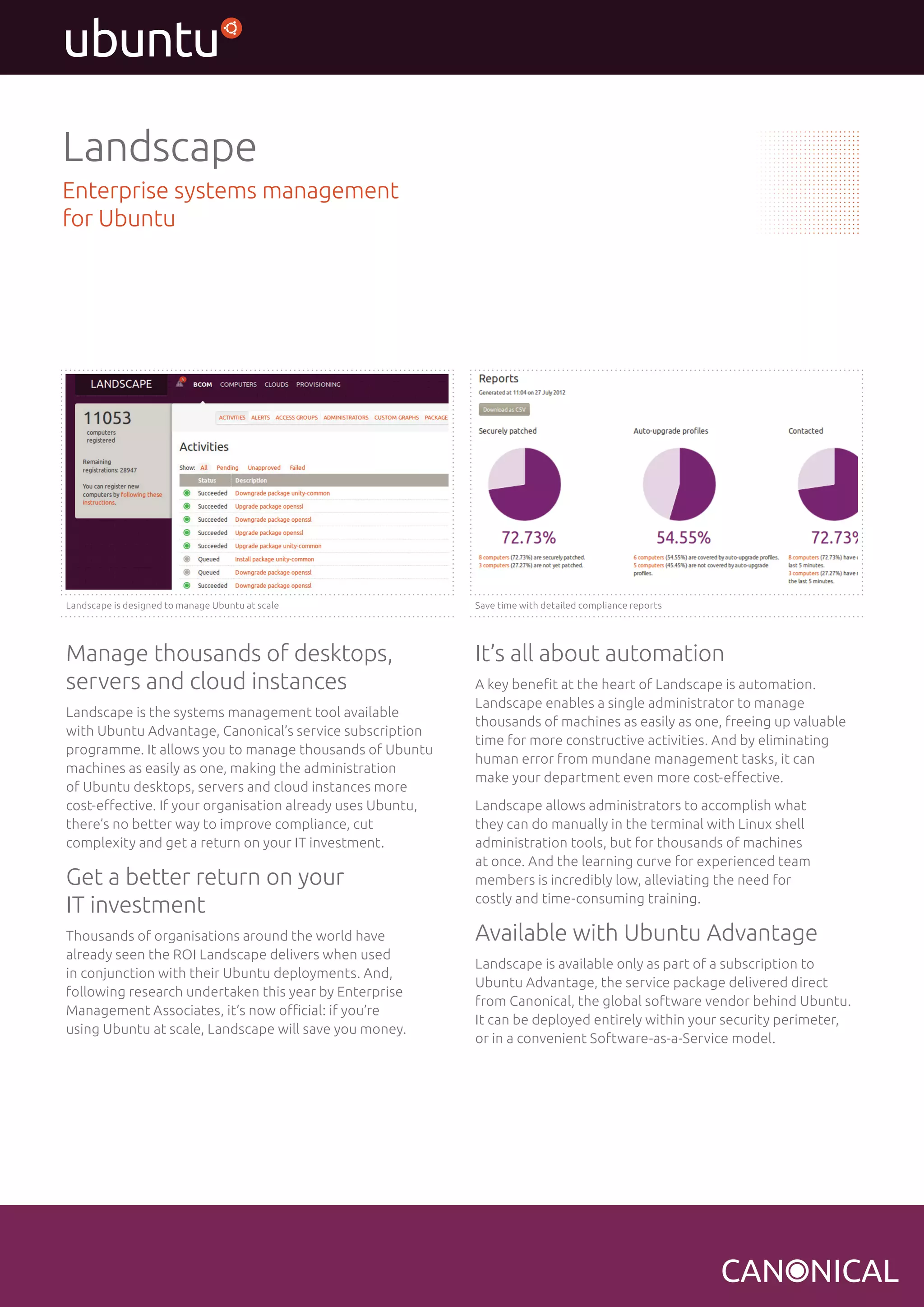 General Ubuntu Advantage - Landscape Datasheet | PDF