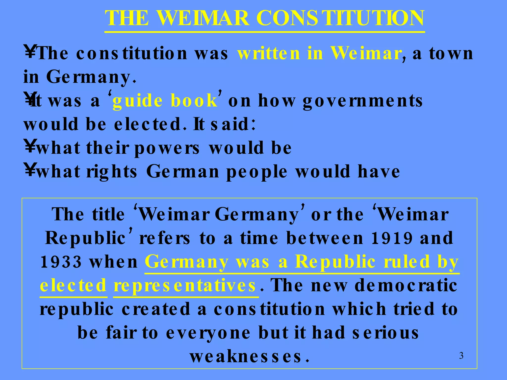 General Weimar Constitution | PPT