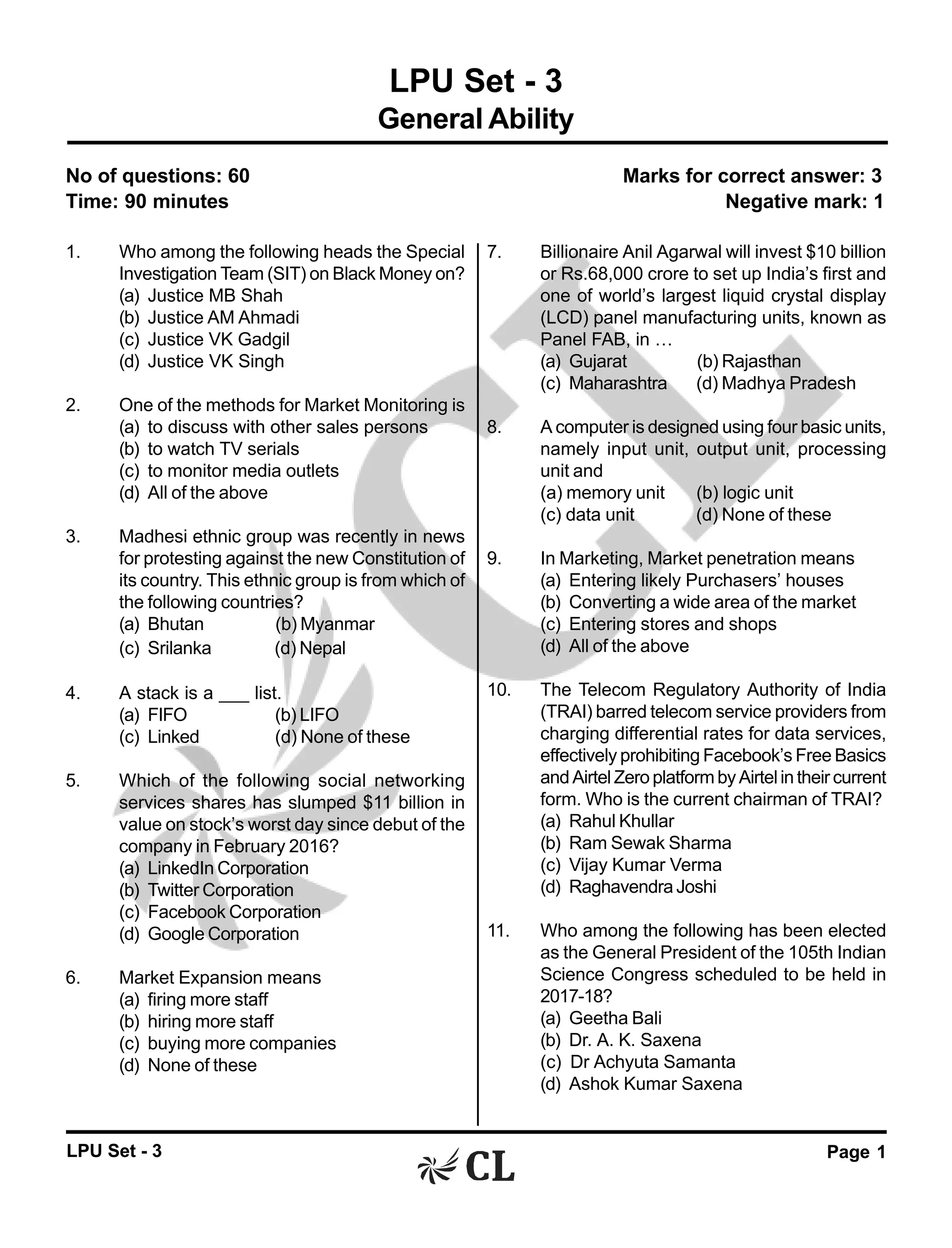 General ability question | PDF