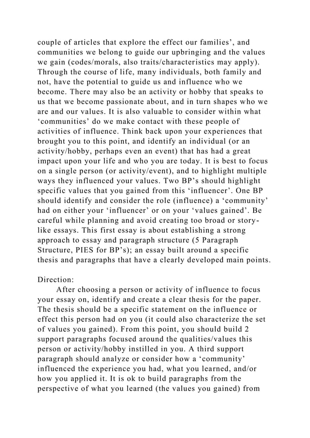 General Academic Essay and Paragraph Structure for English 102In.docx