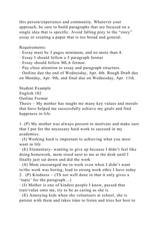 General Academic Essay and Paragraph Structure for English 102In.docx