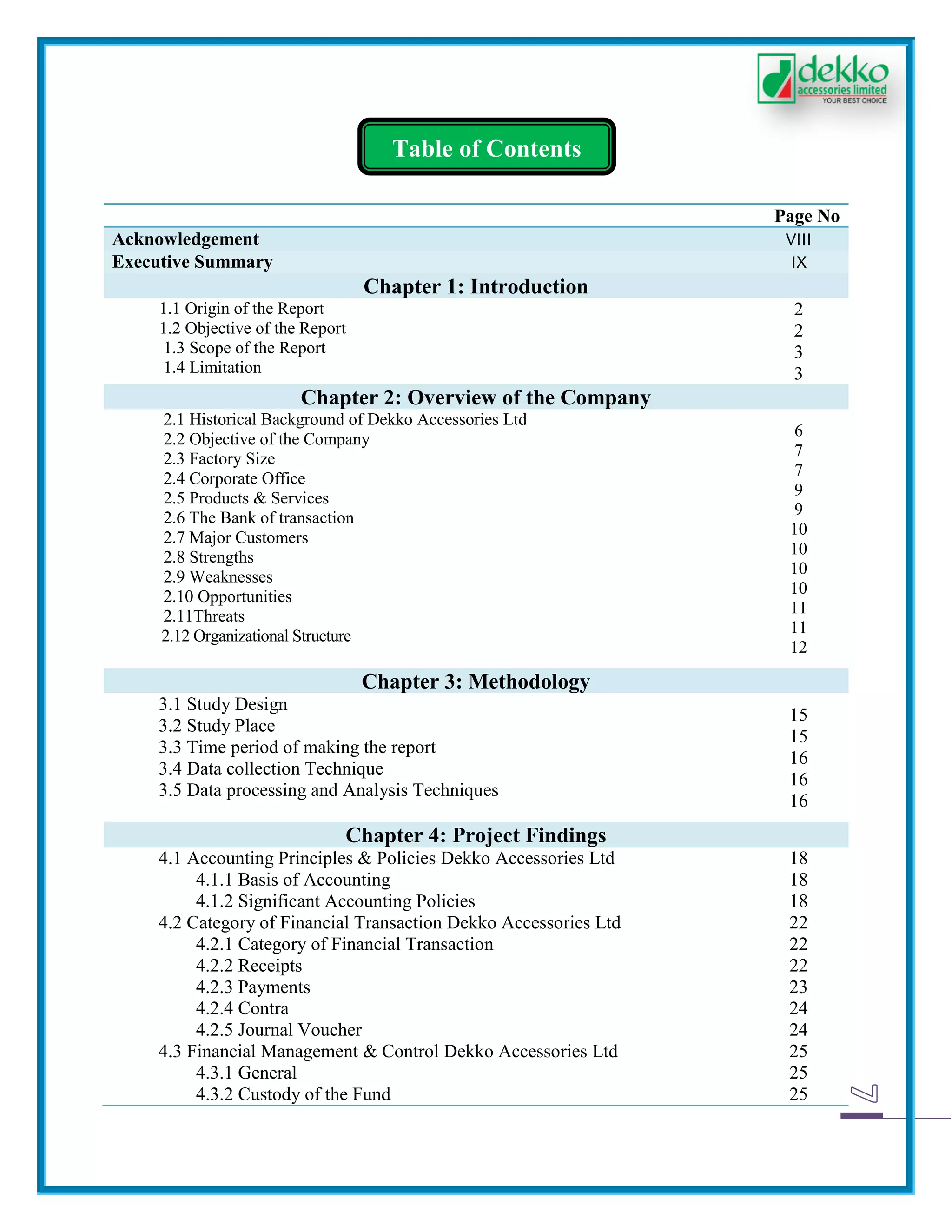 General Accounting and Financial system of Dekko Accessories Limited | PDF