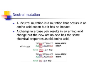 General account on Mutation and its types.ppt