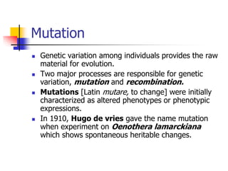 General account on Mutation and its types.ppt
