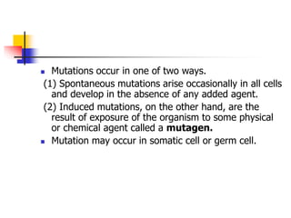 General account on Mutation and its types.ppt