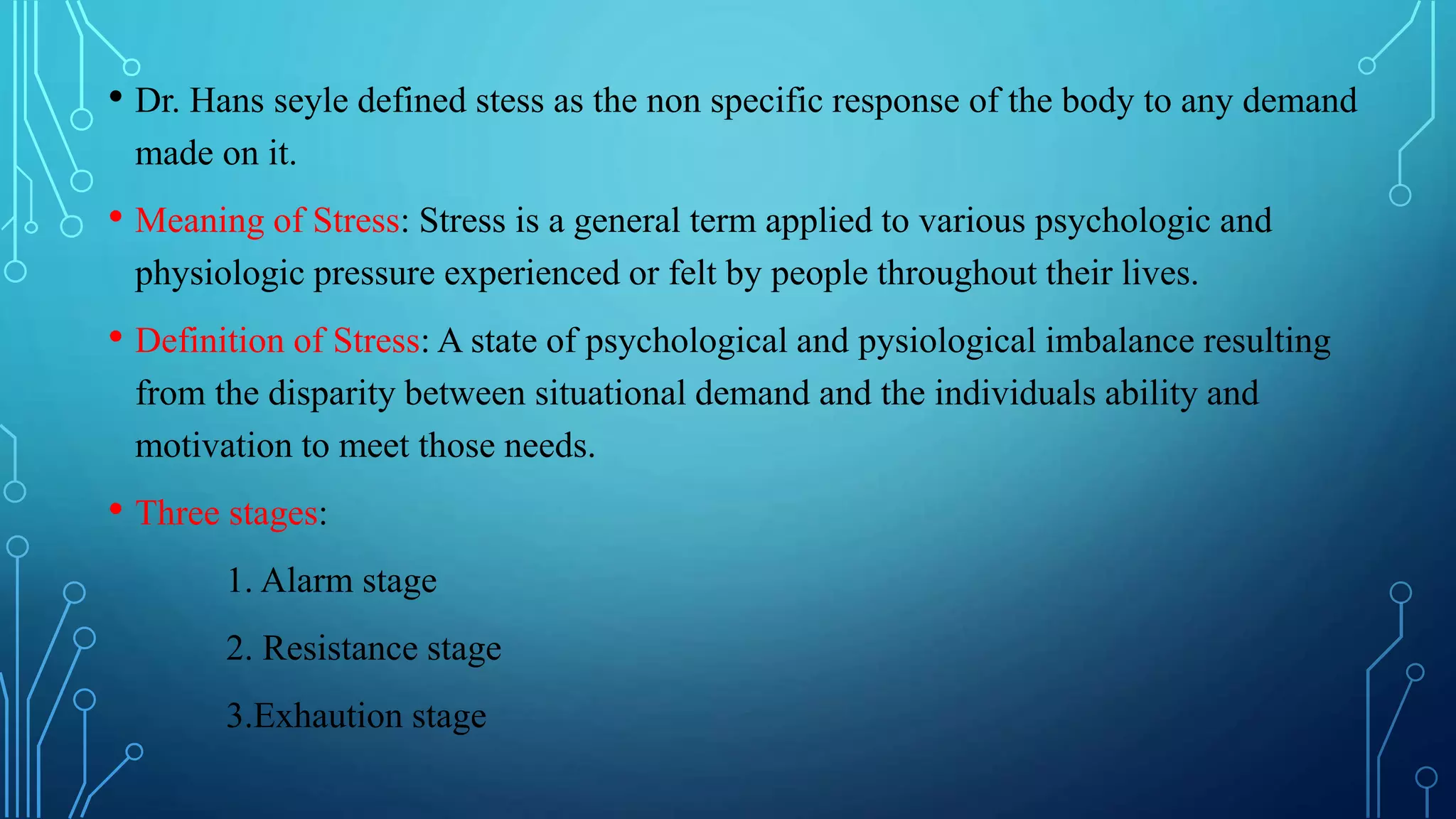 General adaptation syndrome (syle model) | PPTX