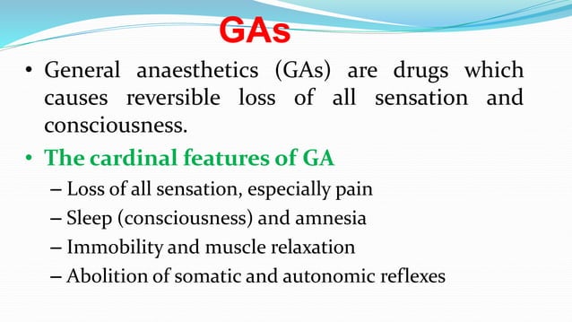 Pharmacology of General anaesthetic drugs. | PPTX | Lung and ...