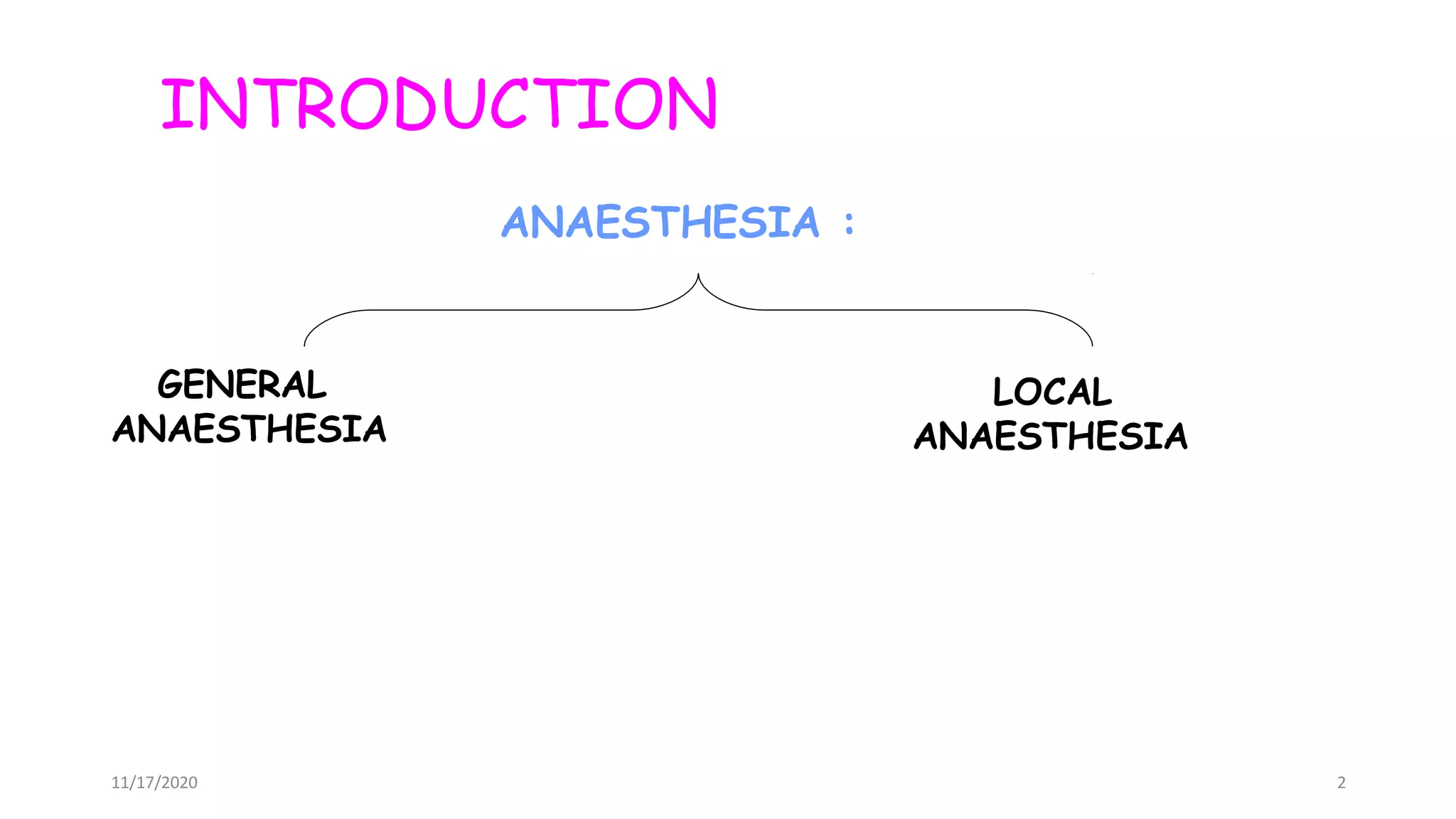 General anaesthesia and local anaesthesia | PDF