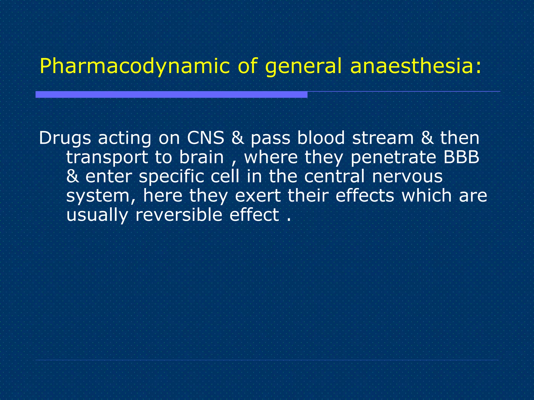 General anaesthesia principles | PDF