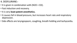 GENERAL ANAESTHETICS PART- I CLASSIFICATION, STAGES OF ANAESTHESIA | PPT