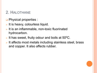 General anaesthetics, Notes for D.pharmacy | PPTX