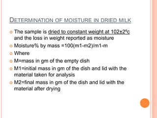 General analytical methods of milk powder final | PPTX