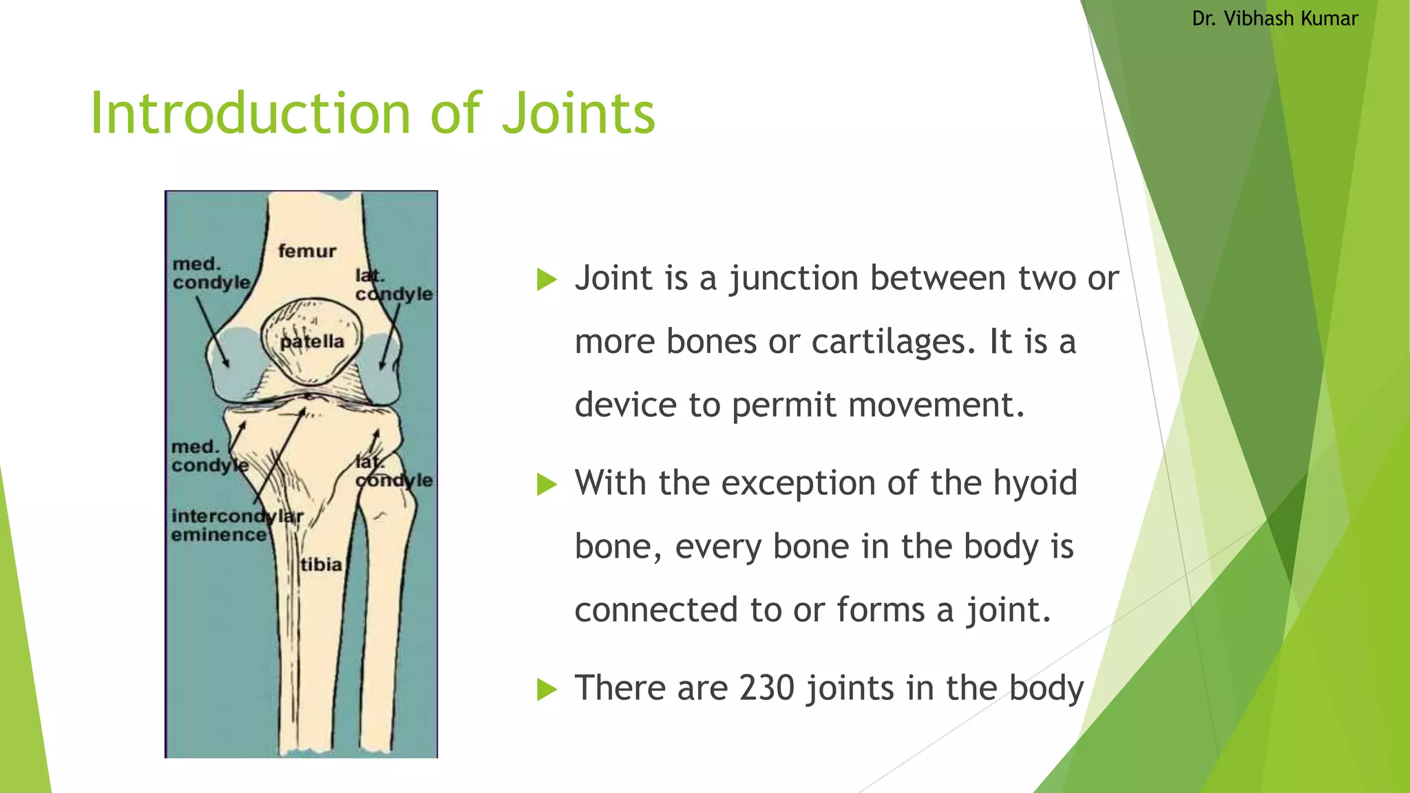 Anatomy of Joints & its classification | PPTX