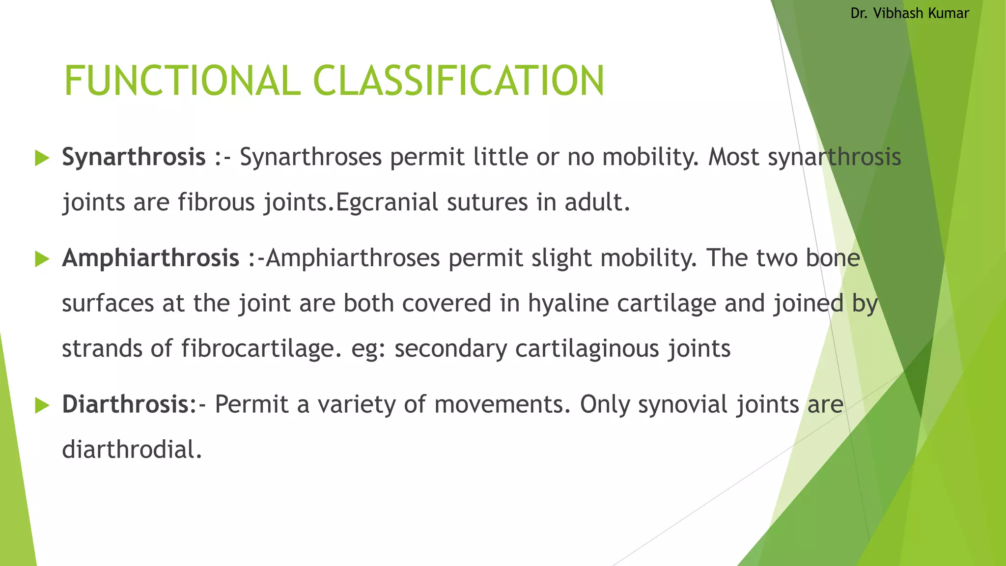 Anatomy of Joints & its classification | PPTX
