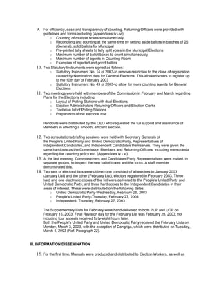 Belize's General and Municipal Elections 2003: A Report | PDF