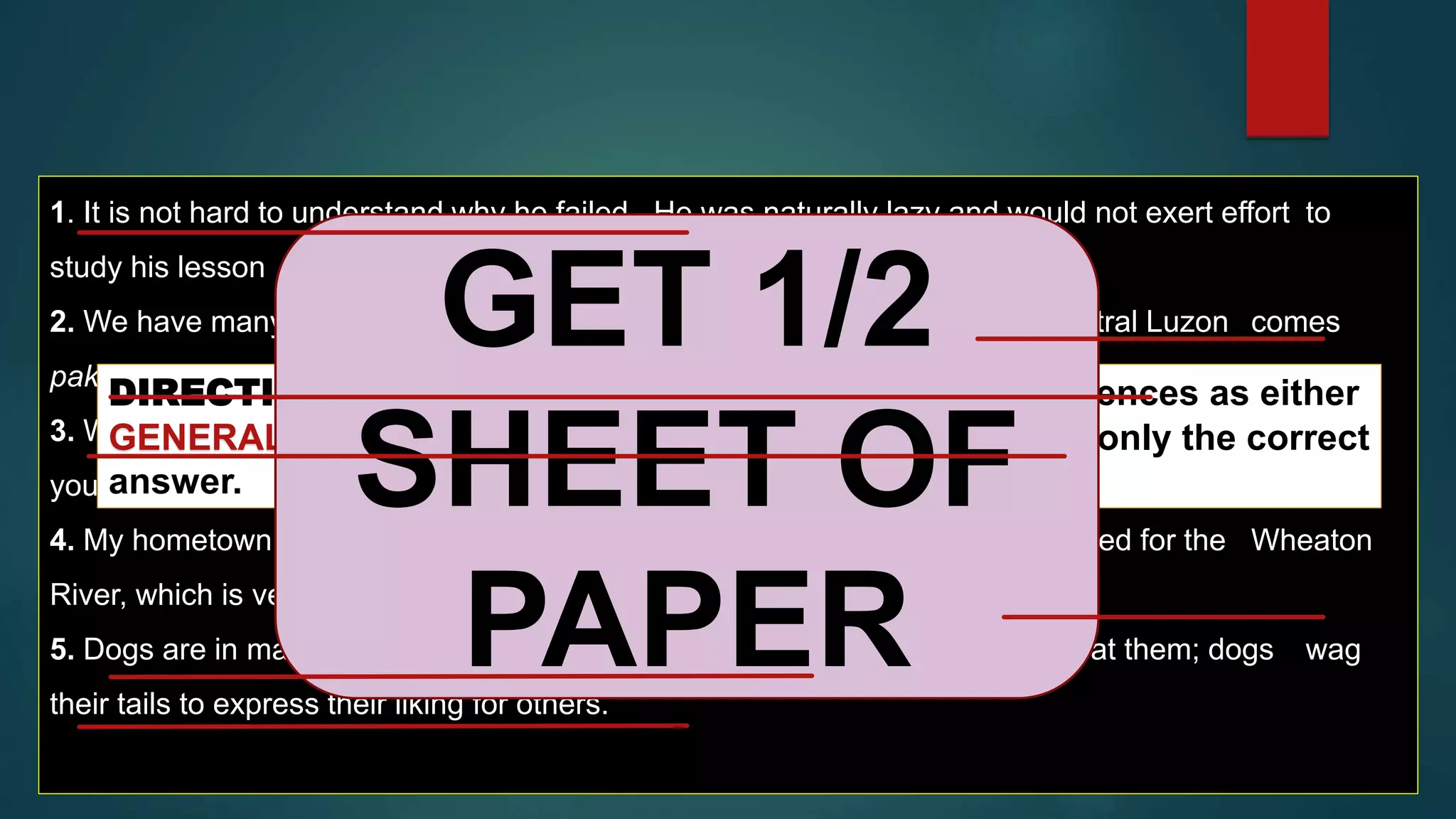 General and specific statement | PPTX