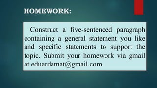 General and specific statement | PPTX