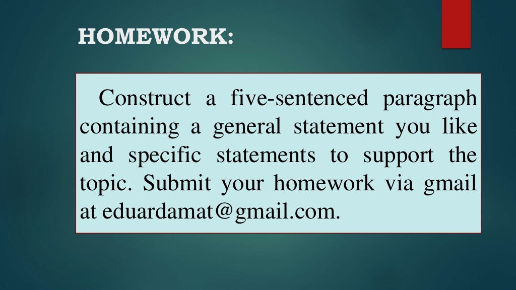 General and specific statement