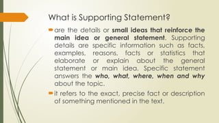 General and Specific Statement Powerpoint Presentation | PPTX