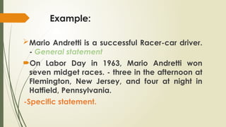 General and Specific Statement Powerpoint Presentation | PPTX