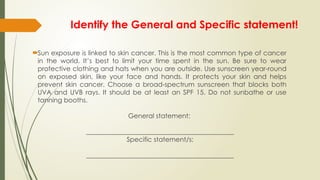 General and Specific Statement Powerpoint Presentation | PPTX