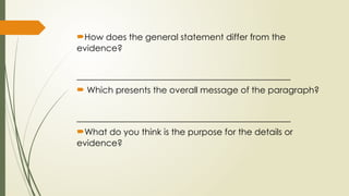 General and Specific Statement Powerpoint Presentation | PPTX