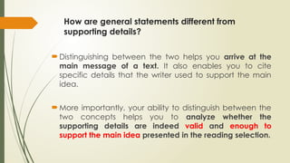 General and Specific Statement Powerpoint Presentation | PPTX
