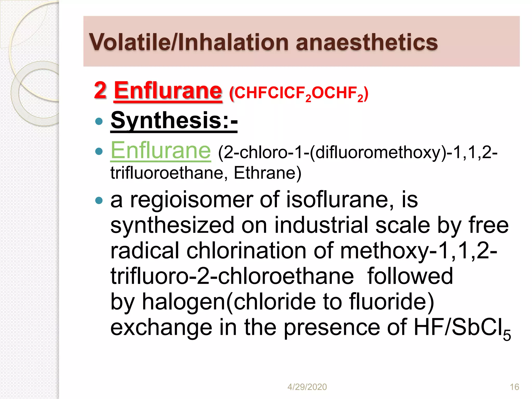 General Anaesthesia (Medicinal Chemistry) | PPTX