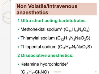 General Anaesthesia (Medicinal Chemistry) | PPTX