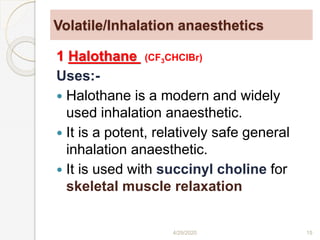 General Anaesthesia (Medicinal Chemistry) | PPTX