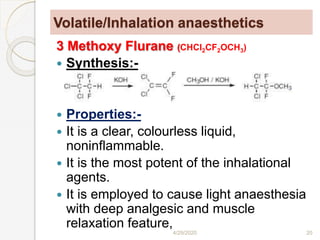 General Anaesthesia (Medicinal Chemistry) | PPTX