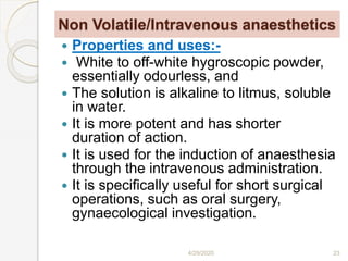 General Anaesthesia (Medicinal Chemistry) | PPTX