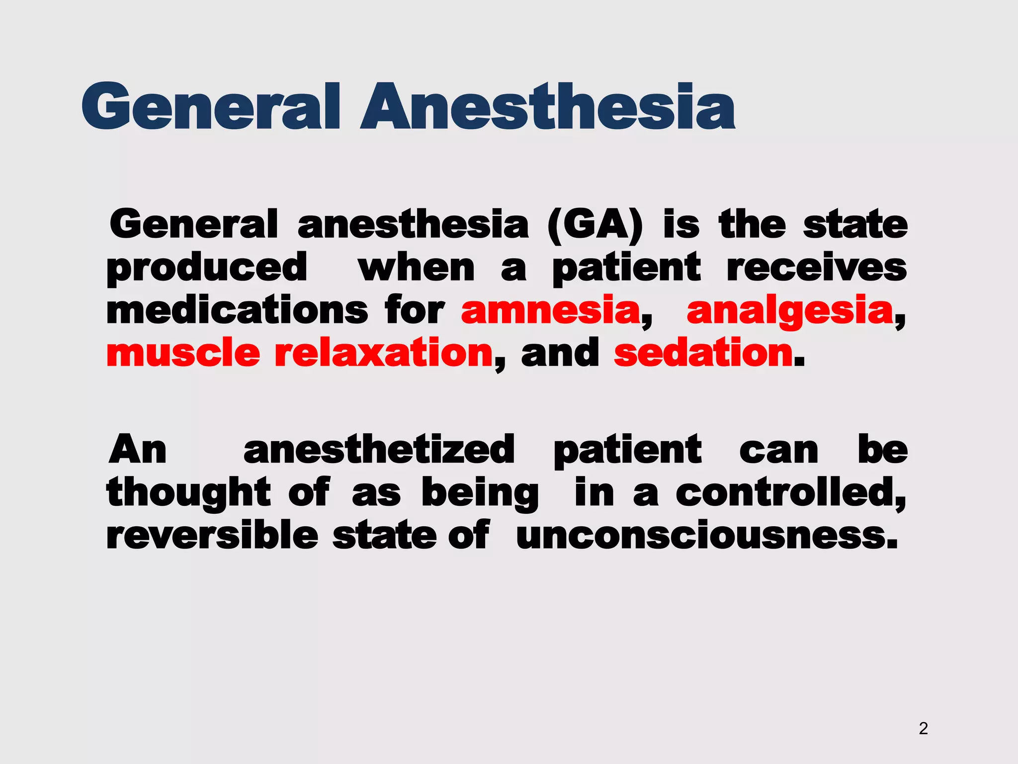 General Anestheics.pptx | Lung and Respiratory Health | Diseases and ...