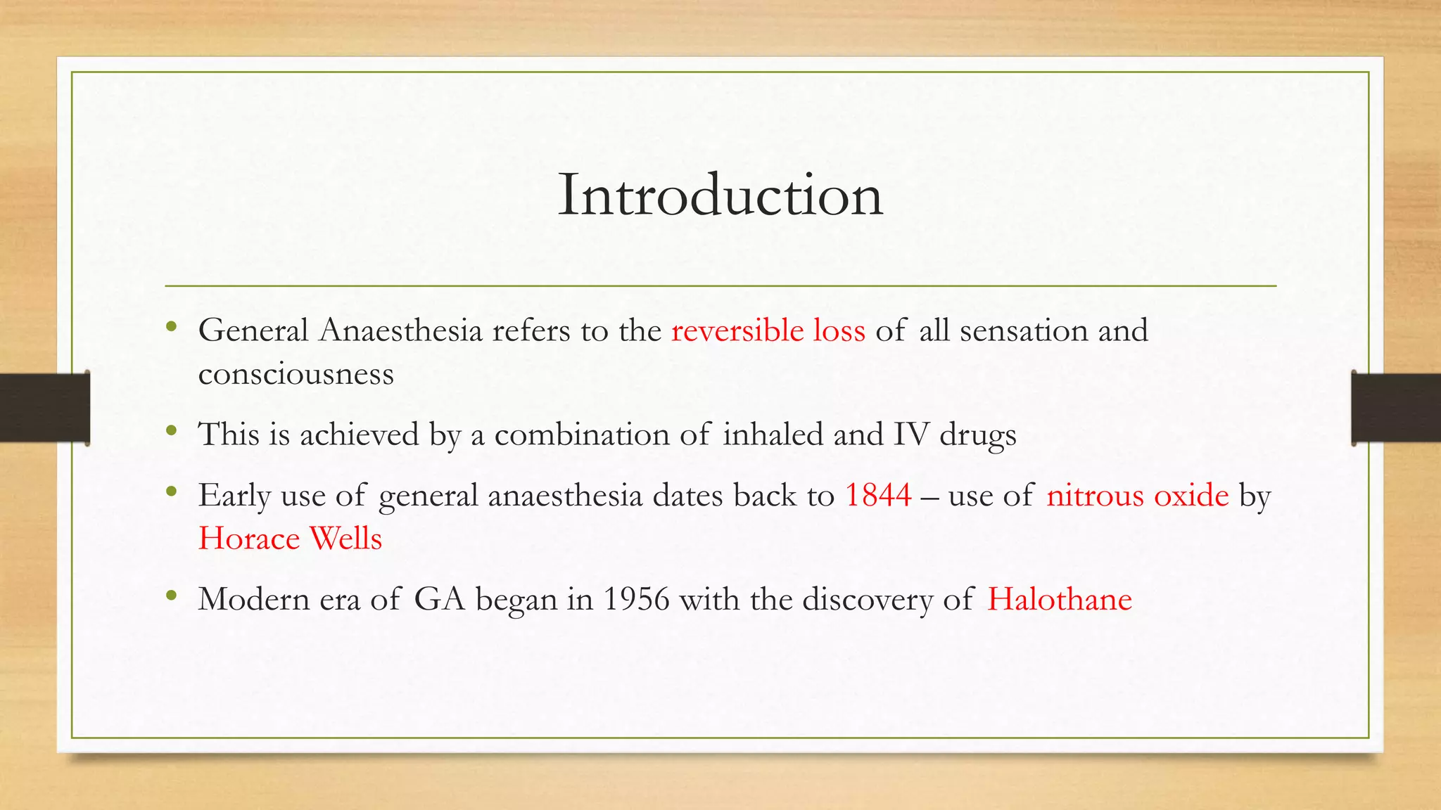 General anesthesia and its complications | PPTX
