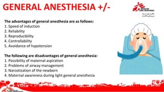 General anesthesia & obstetrics- c-section part I | PPTX