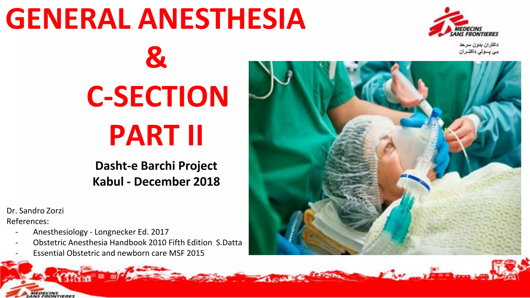 General anesthesia & obstetrics part II | PPTX