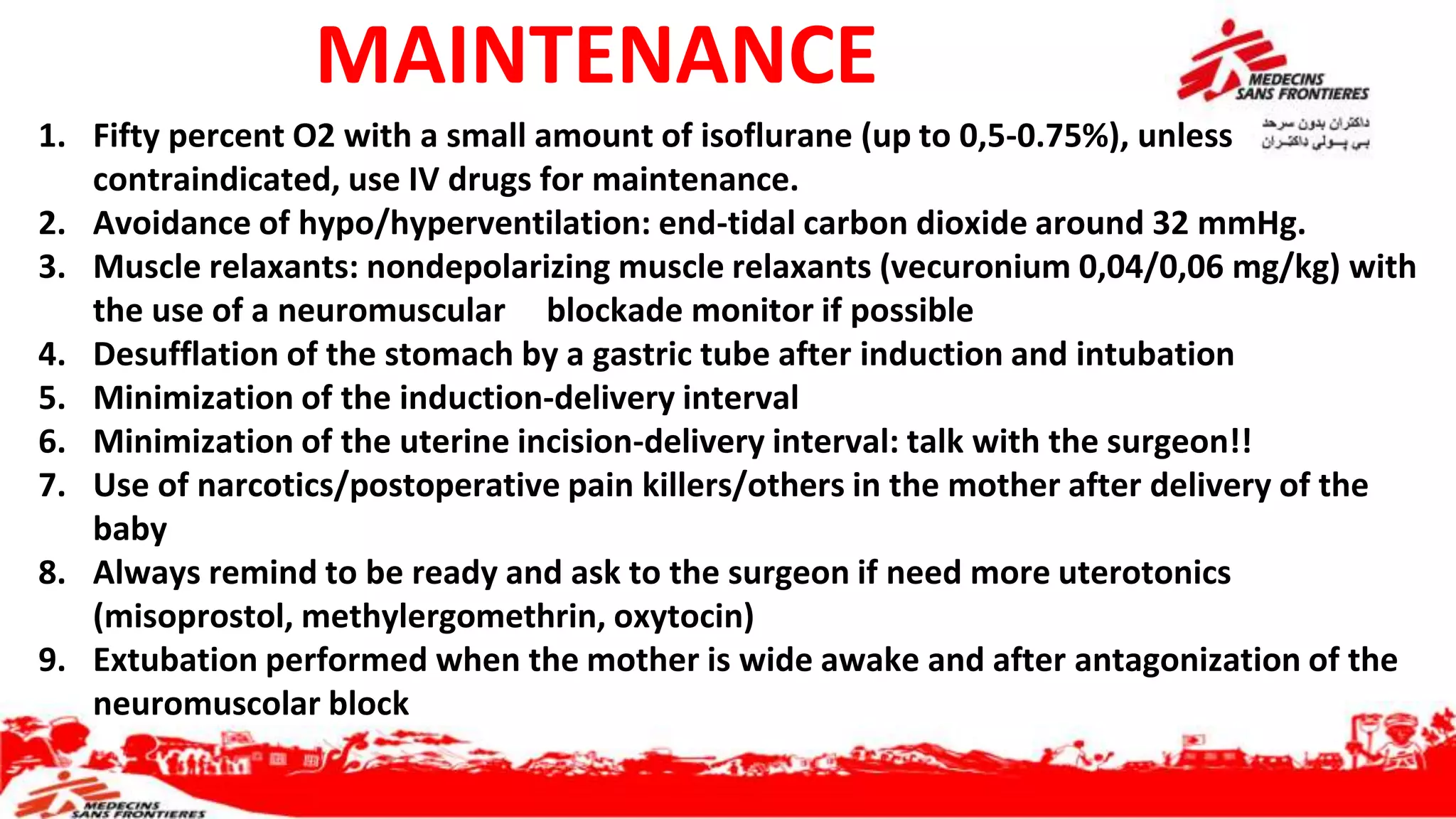 General anesthesia & obstetrics part II | PPTX