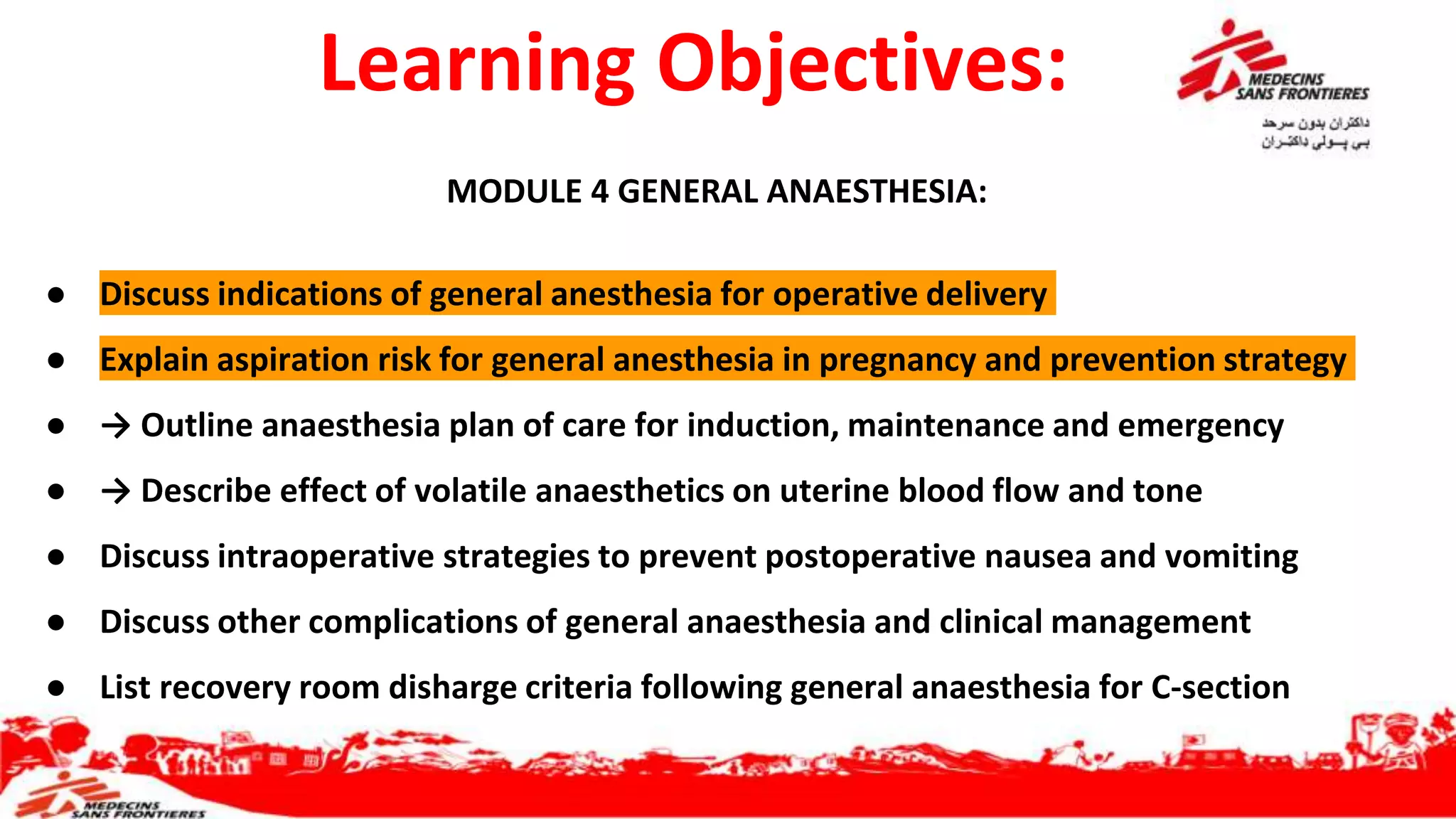 General anesthesia & obstetrics part II | PPTX