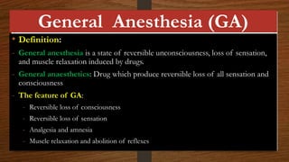 Overview of General Anesthetics.pdf (Pharmacology) | PPT
