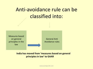 General anti avoidance rule(gaar) | PPT