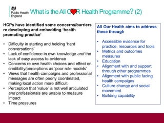 All Our Health - A Call to Action to All Healthcare Professionals | PPT