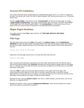 General apa guidelines | DOCX