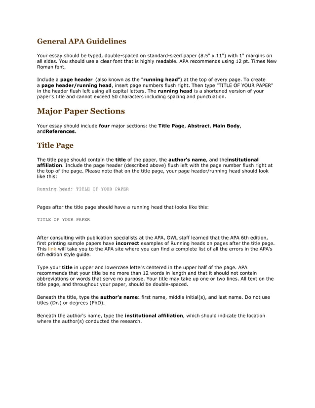 General apa guidelines | PDF
