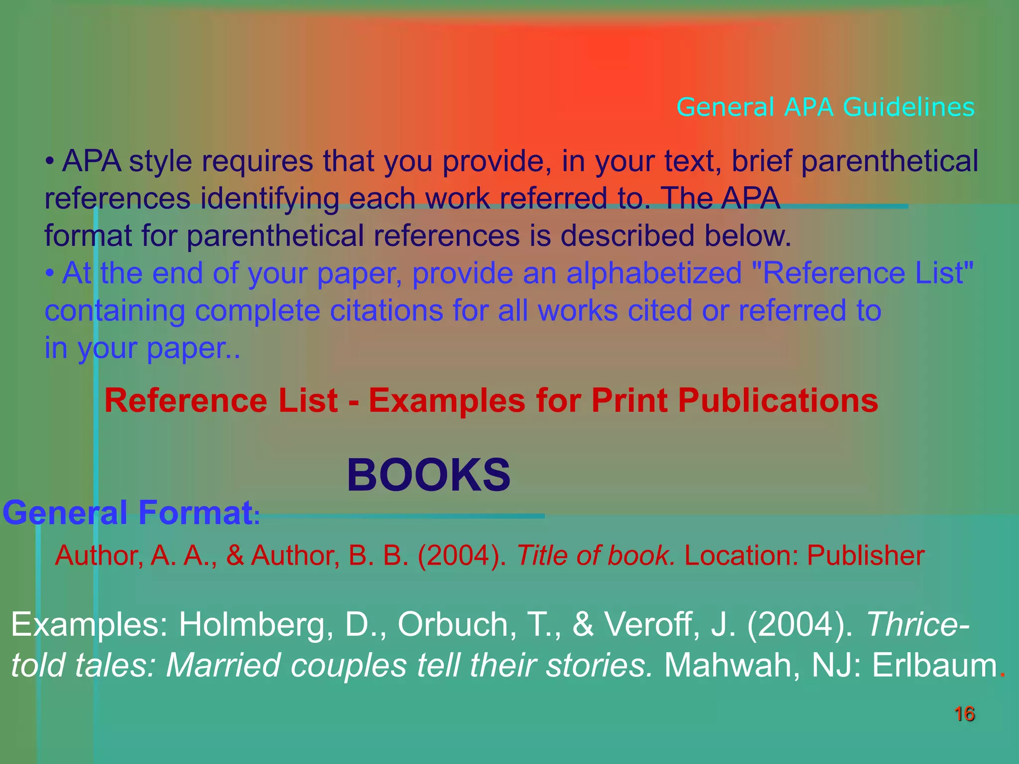 General APA Guidelines final.ppt | Resume Writing and Advice | Job Search