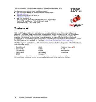 IBM WebSphere Appliance Overview | PDF