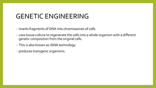 General applications of biotechnology in agriculture | PPTX