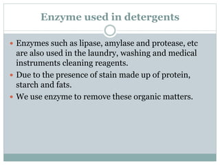 General applications of enzymes ppt | PPTX