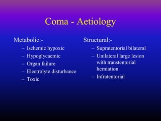 General approach and differential diagnosis of coma | PDF